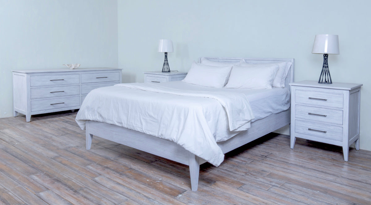 Caribbean Queen Size Bed Wooden Panel Headboard – Marie Albert Home