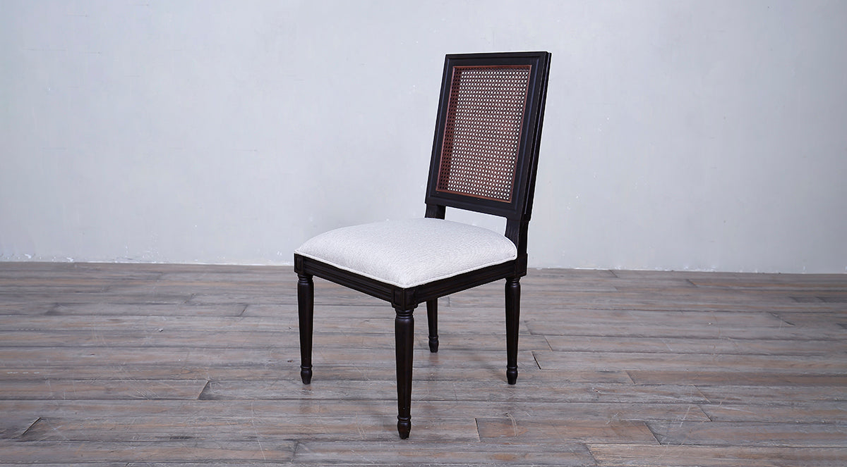 Vintage French Square Side Chair Tight Seat and Cane – Marie Albert Home