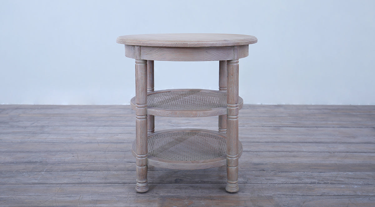 Round Side Table Turning Legs with Cane – Marie Albert Home