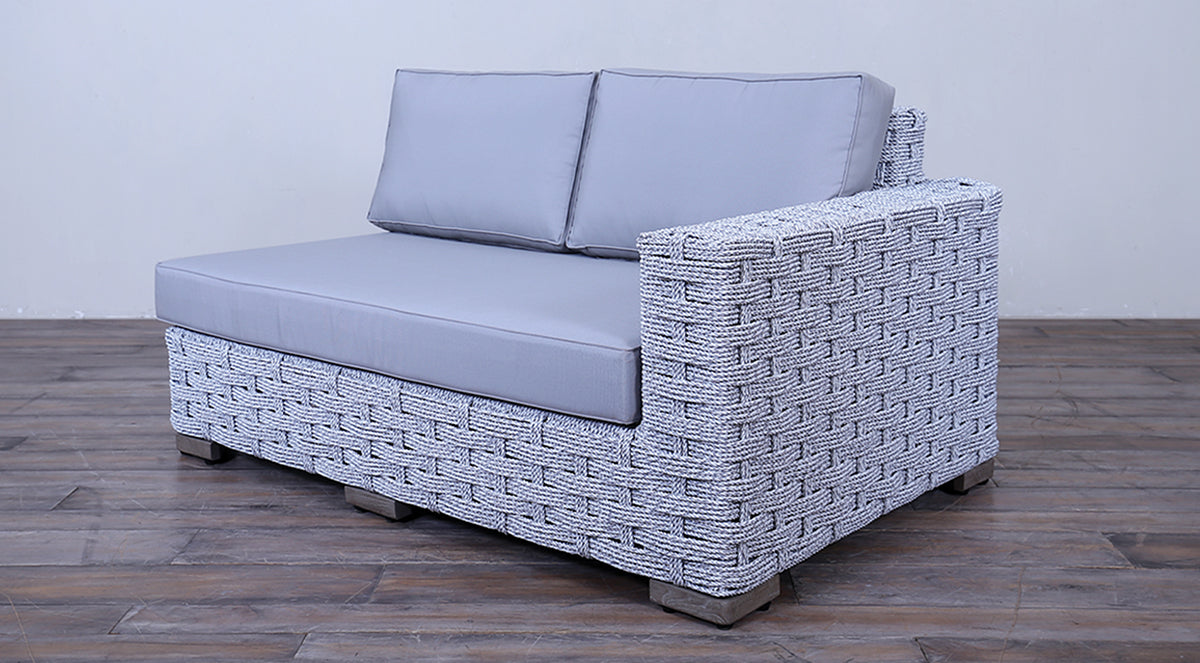 Rutherford Sectional Chaise - Rope Twist Off White – Marie Albert Home