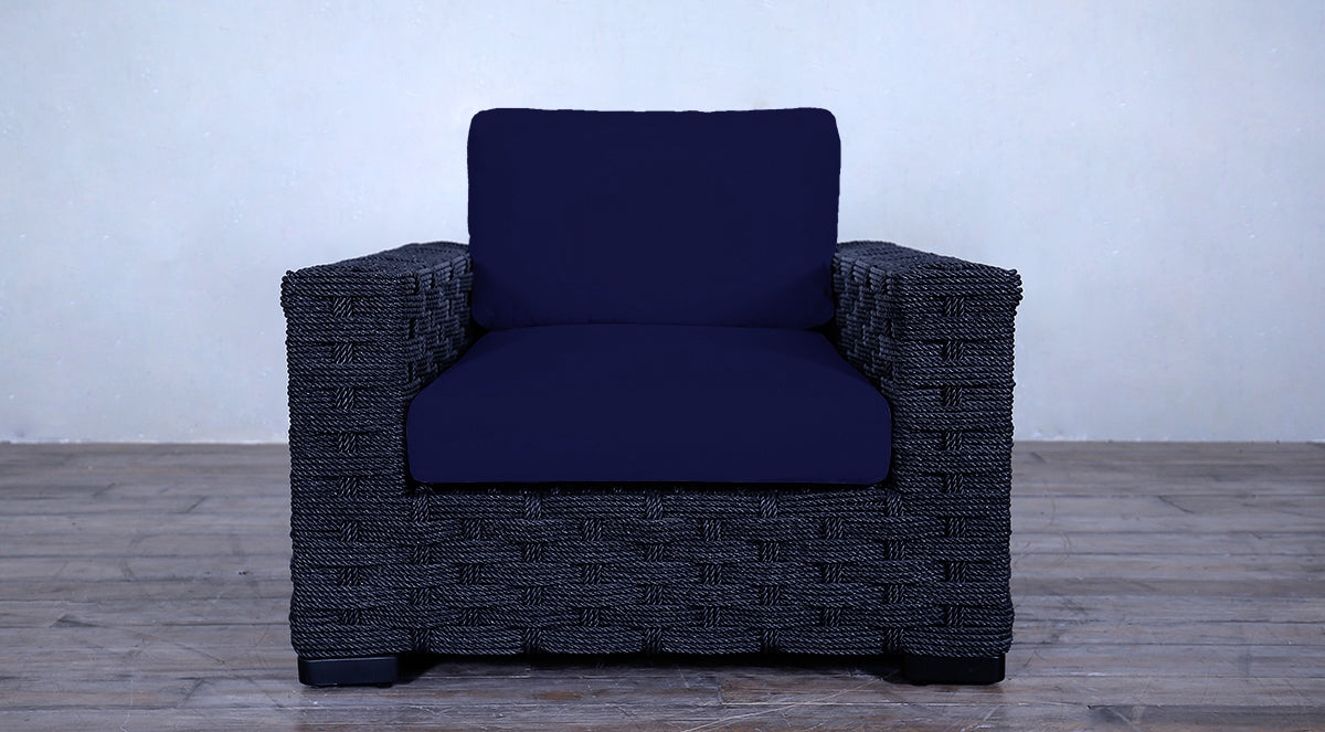 Rutherford Lounge Arm Chair - Rope Twist Black – Marie Albert Home
