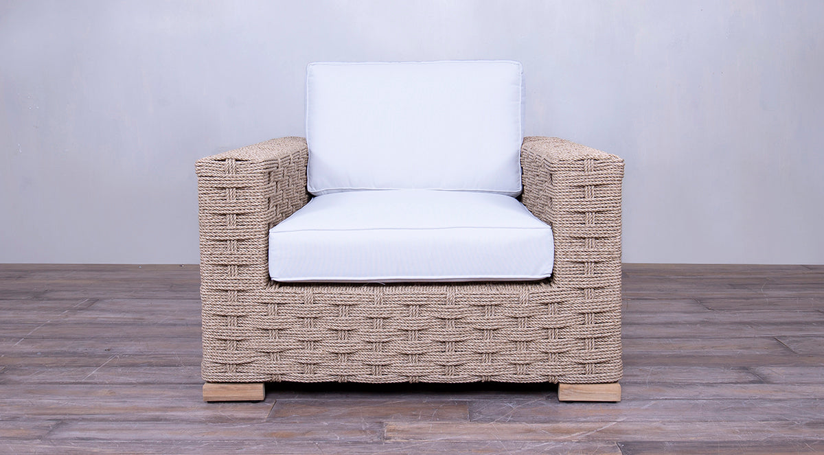 Rutherford Lounge Arm Chair - Rope Twist Euro Ash – Marie Albert Home
